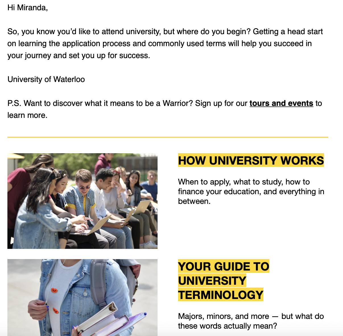 Writing Email Marketing Content for Prospective Students